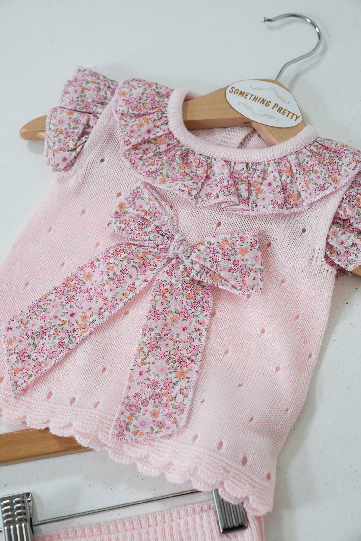 Peach Frilly Knit Set